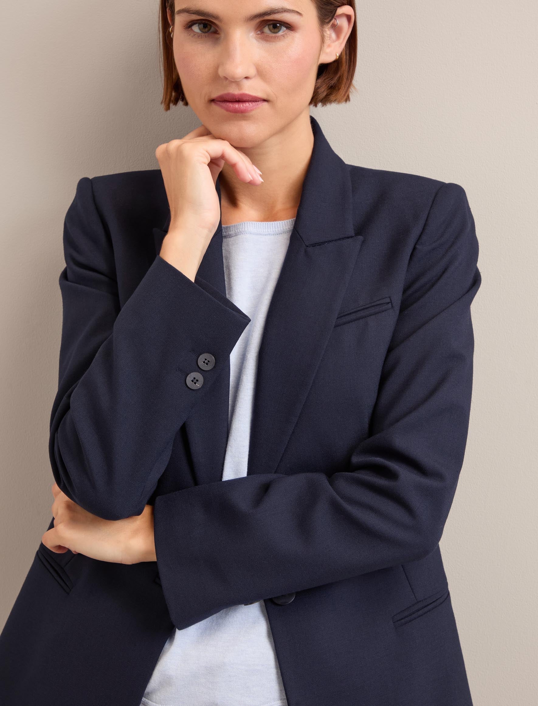 Jamie Stretch New Wool Blazer in Navy