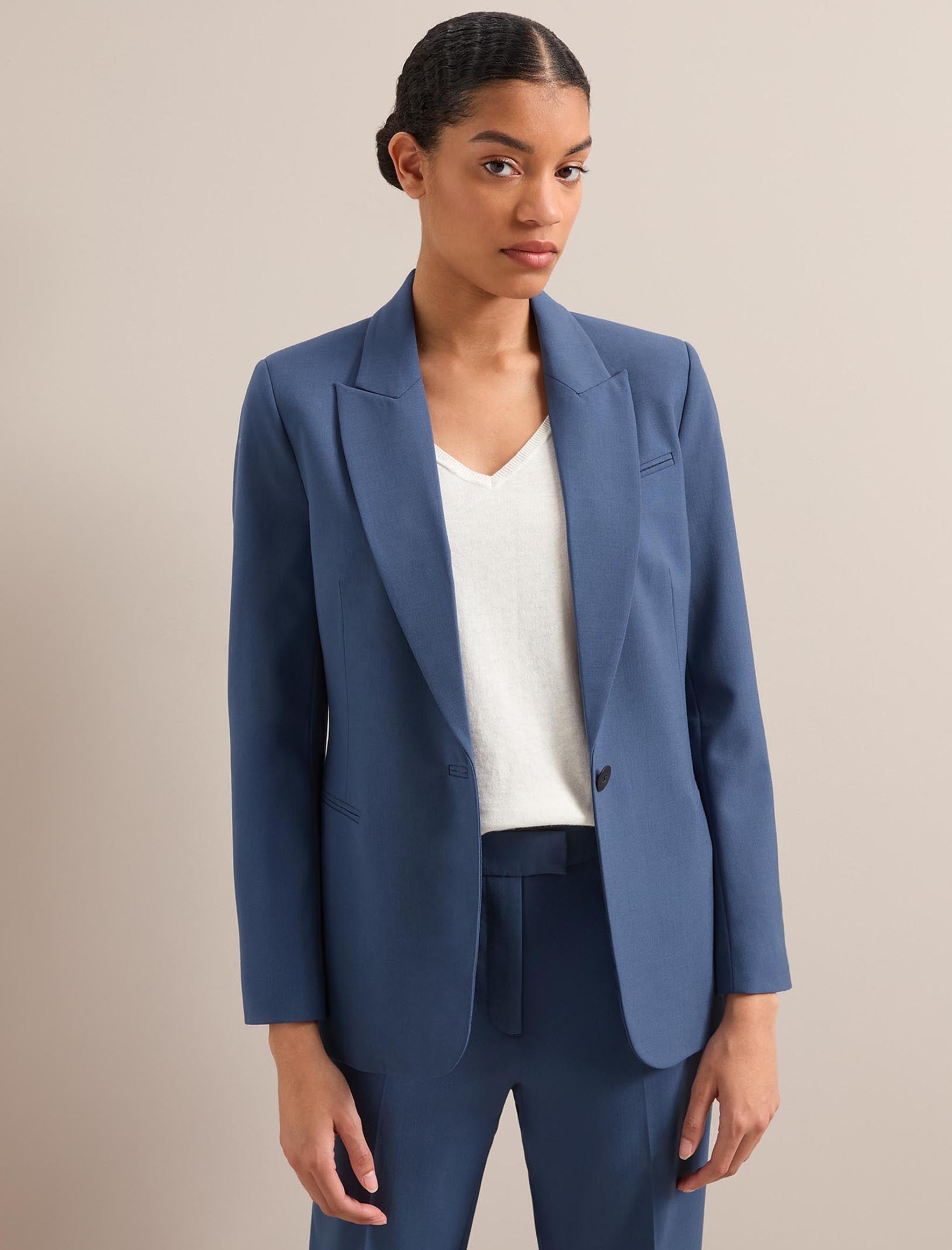 Jamie New Wool Blazer - Slate Blue