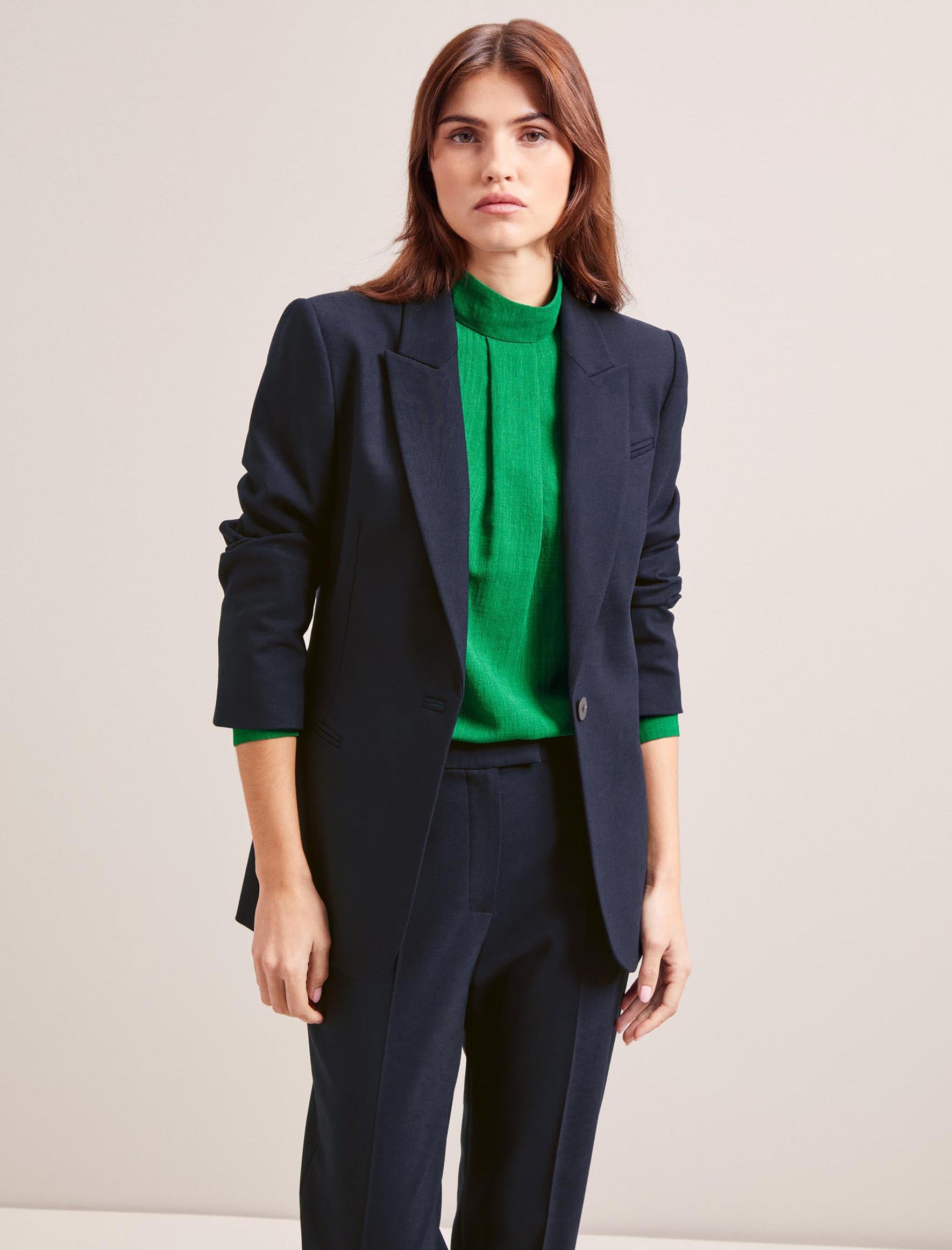 Jamie Stretch New Wool Blazer in Navy
